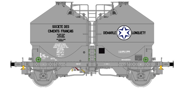 Wagon Cimentier DEMARLE LONQUETY Ep IV sans passerelles - 43124 R37