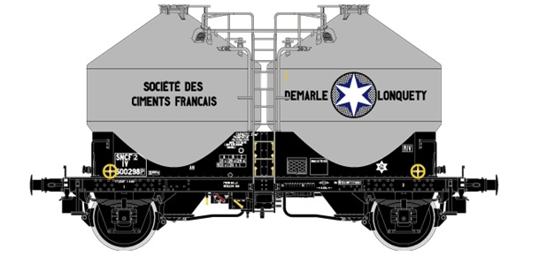 Wagon Cimentier DEMARLE LONQUETY Ep III sans passerelles - 43117 R37